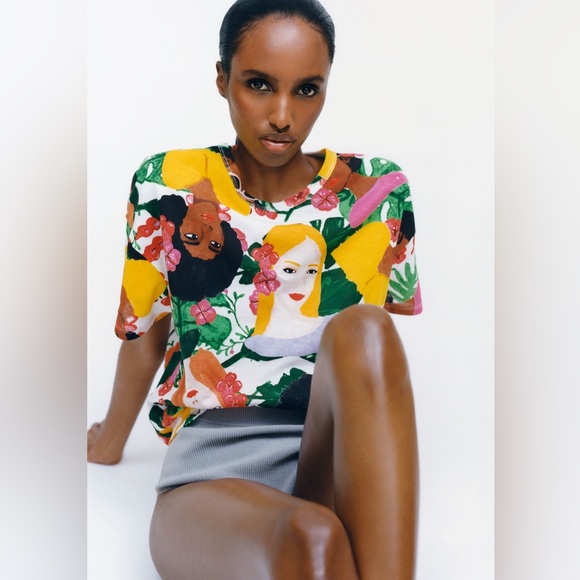 Zara | Tops | Zara Graphic Shirt | Poshmark